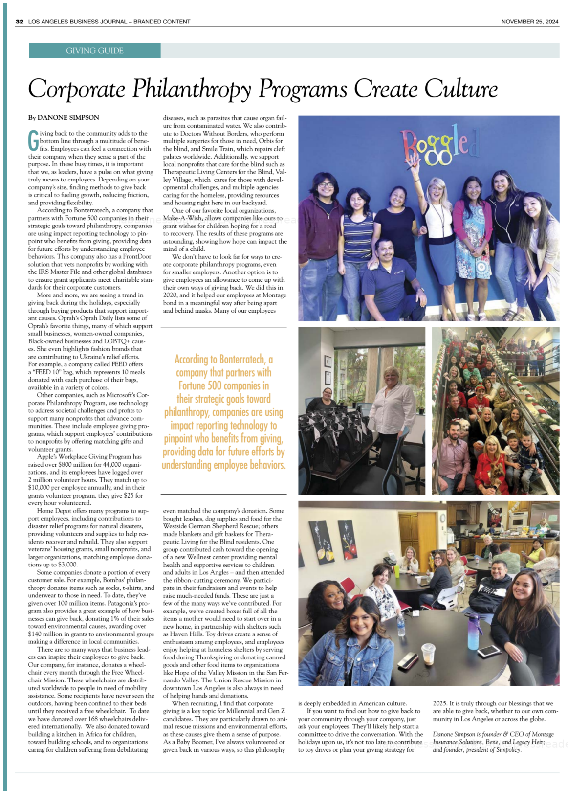 Corporate Philanthropy Programs Create Culture | Market Action Research